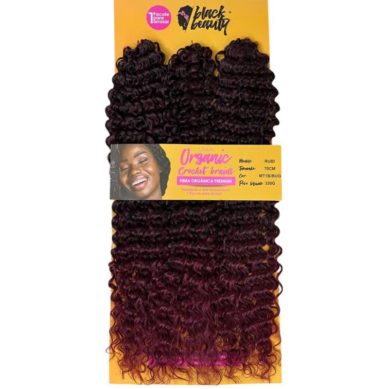 Cabelo Orgânico Crochet Braids Rubi 70cm 320g - Black Beauty - Mega ...