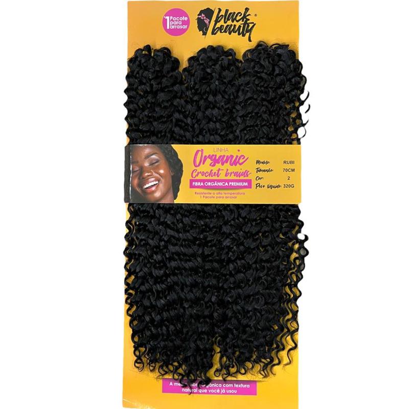 Cabelo Orgânico Crochet Braids Rubi 70cm 320g - Black Beauty - Mega ...