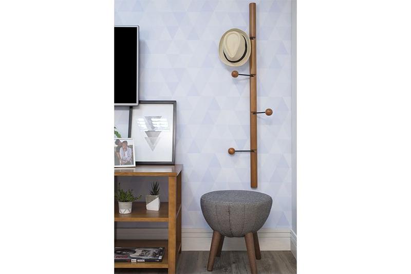 Cabideiro Mancebo de Parede de Madeira Araucária Meu Móvel de Madeira - Caramelo - Cabideiro de ...