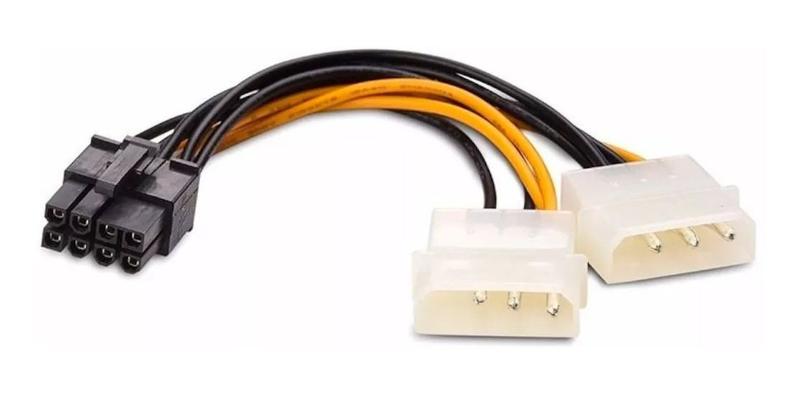 Cabo 2 Molex Adaptador Pci-express 8 Pinos Alimenta Placa De Video ...