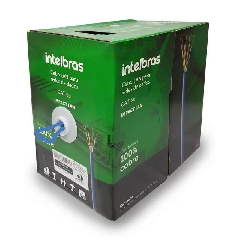 Cabo 4P 100% Cobre 305MT Azul Intelbras UTP Cat5 IL5CAZ - Cabos e ...