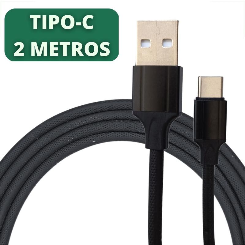 Cabo Carregador USB Tipo C Grande 2 Metros Para Samsung Galaxy ...