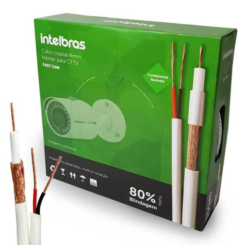Cabo cftv 4mm + 2px26 awg 100m fast cam fc67cbr - INTELBRAS - Cabo ...