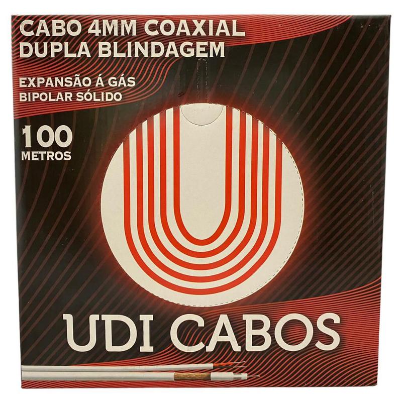 Cabo Coaxial CFTV Para Cameras de Segurança 4mm Dupla Blindagem 100m Br ...