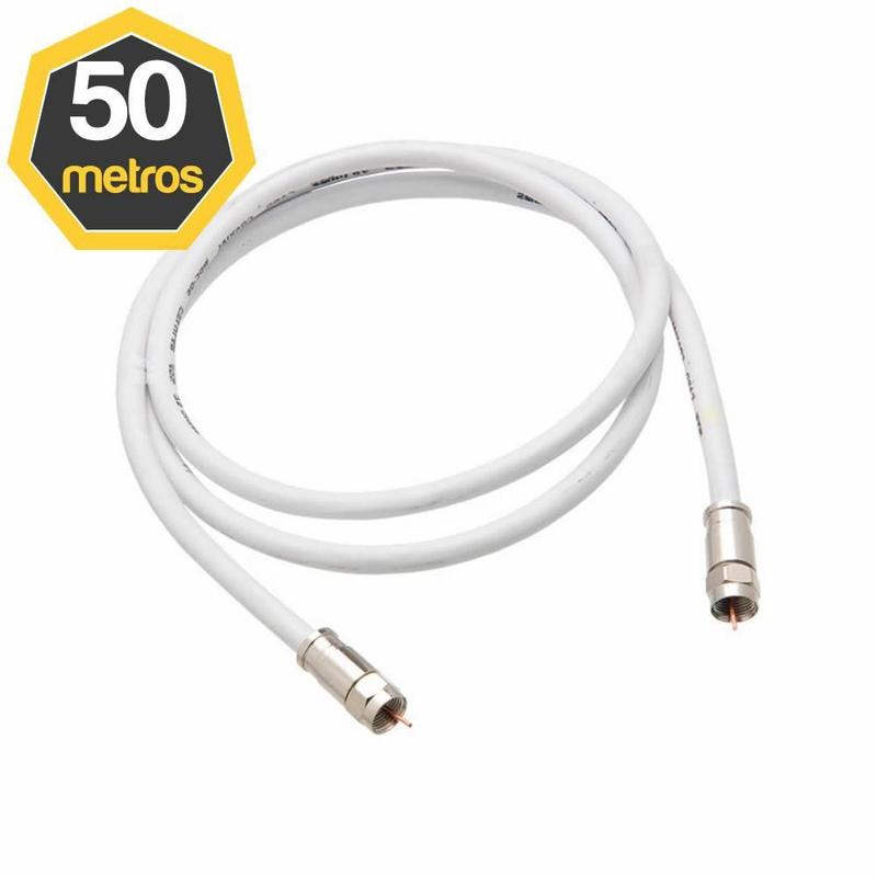 Cabo Coaxial Rg6 Para Antena Branco 50 Metros - Bear Cabos - Cabo ...