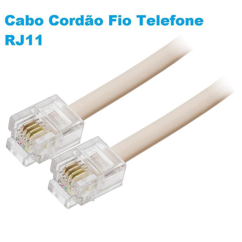 Cabo Cordão Fio Telefone Rj11 1,5M Pronto Uso Com Conectores - Js ...