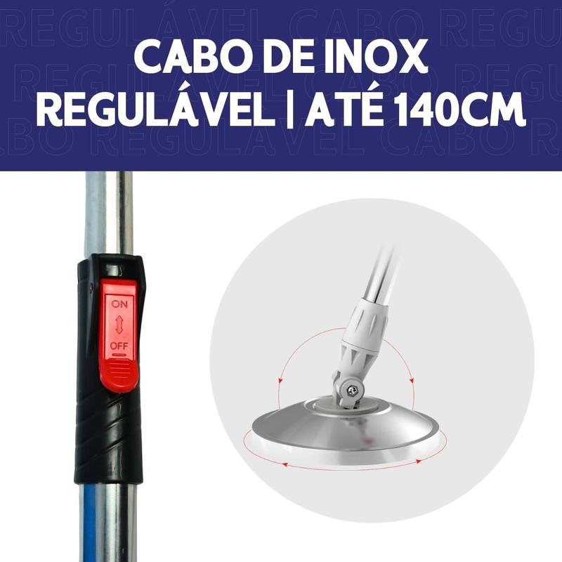 Cabo de aço inox completo p/ Mop Giratório-140CM-NYBC - Cabo para Mop ...