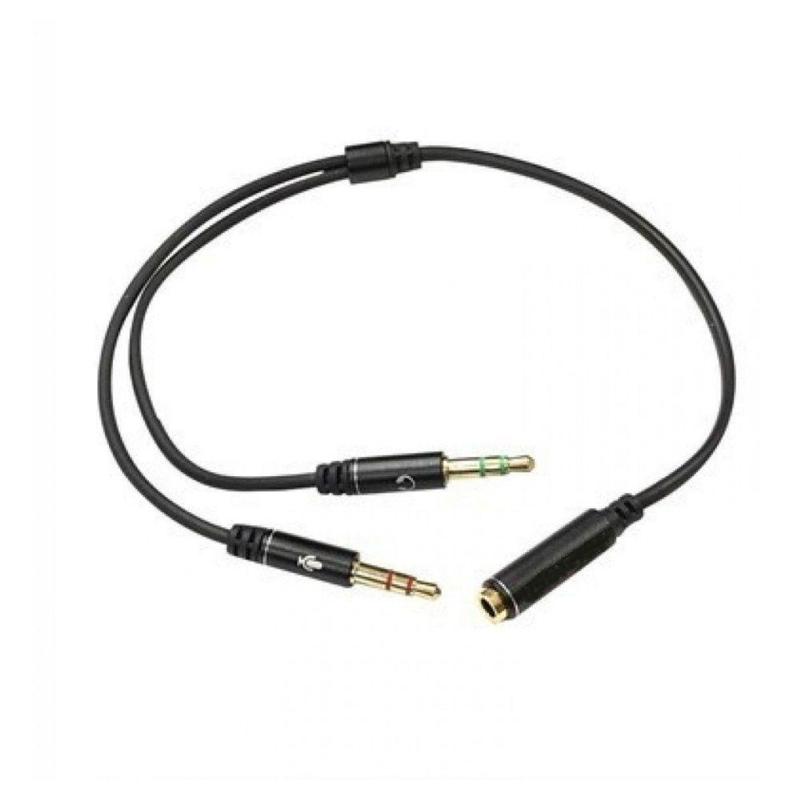 Cabo De Audio Plug P3 Femea x 2 P2 Macho Pc Notebook Headset Computador ...