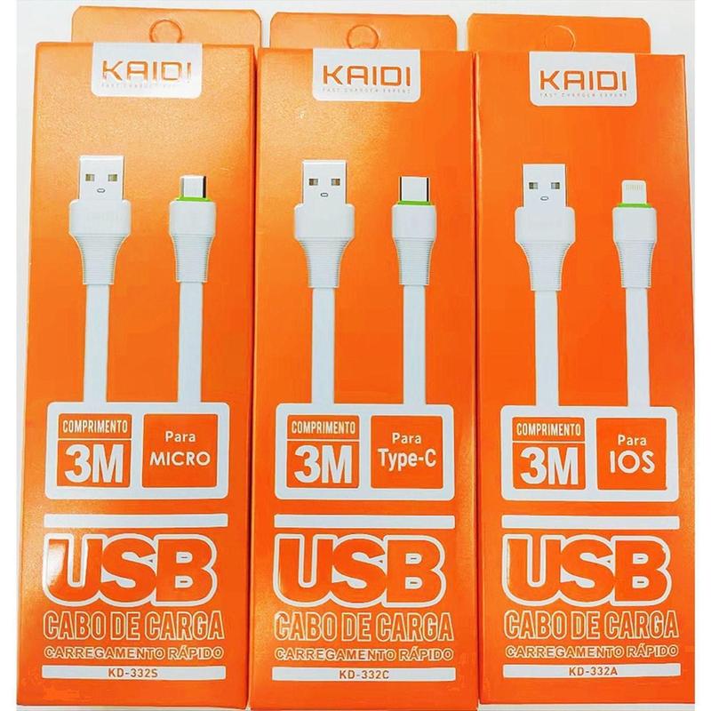Cabo de carga usb kaidi ios 3m kd-332a - Cabo USB - Magazine Luiza