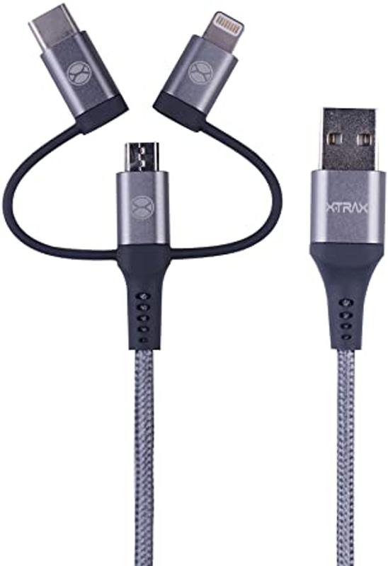 Cabo de dados 3 em 1 tpc v8 ios lightning xtrax 2.4a 1m com tecnologia ...