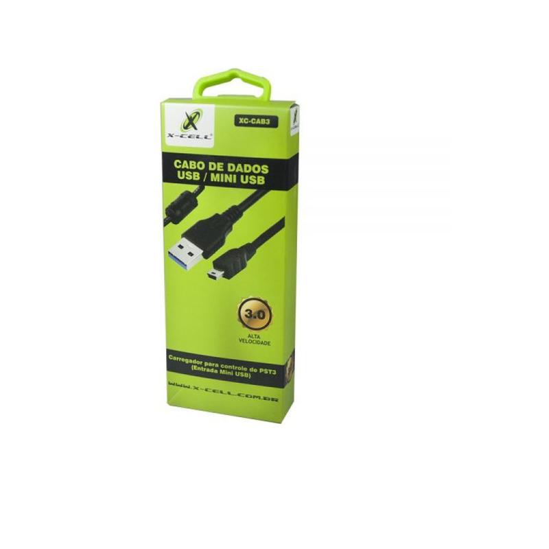 Cabo de Dados USB/ Mini USB, carregador para controle de P.S.3, entrada ...