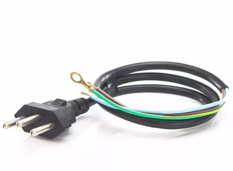 Cabo de forca tripolar rabicho 2p+t 180g pp 3x1,00x1,60m p/fio ate 220v megatron - MEGATRON ...