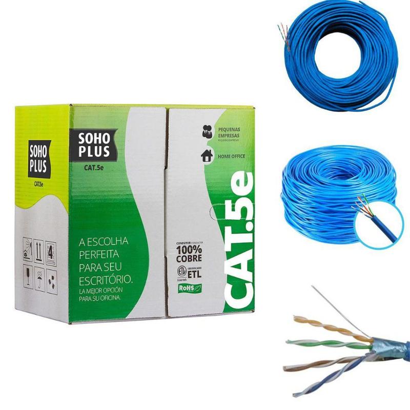 Cabo de Rede Lan Cat5 305M CMX Soho Plus Furukawa Azul - Materiais ...