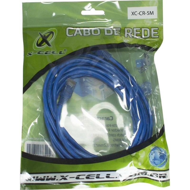 Cabo de Rede RJ45 AZUL 5MTS - Planeta Brinquedos - Cabo de Rede ...