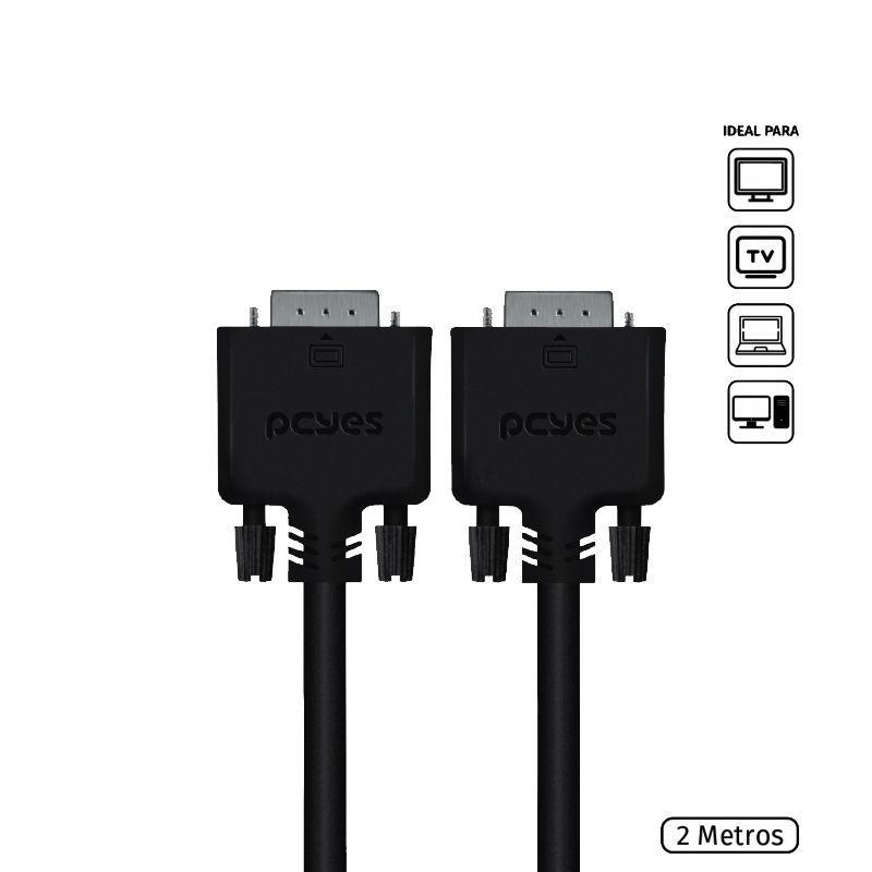 Cabo de Vídeo VGA Para VGA 2m PCYES Cobre Puro Não Transmite Áudio PC ...