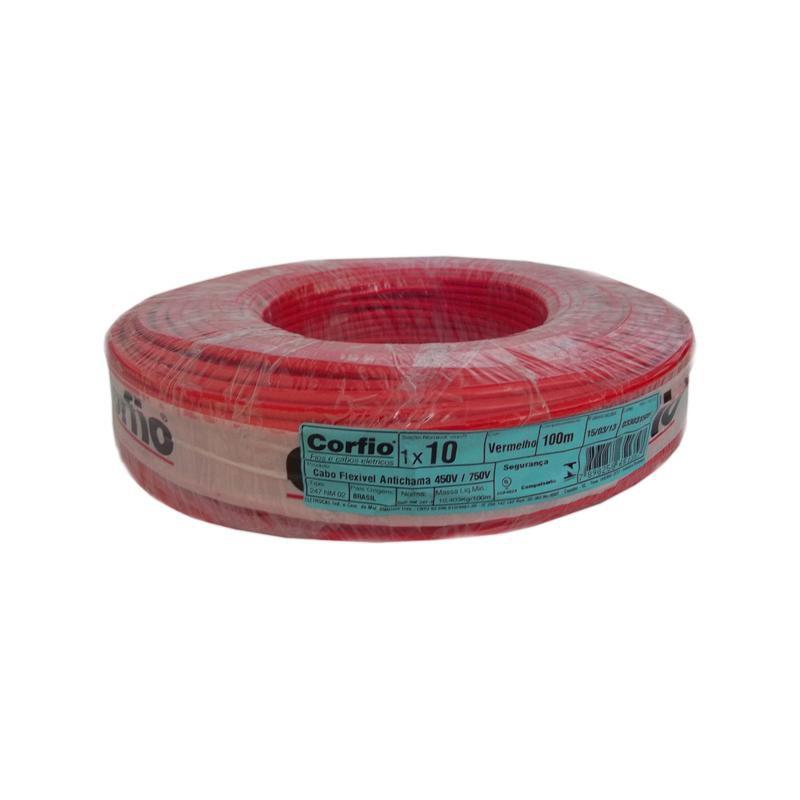 Cabo Elétrico Flexível Corfio 10mm Rolo 100m Vermelho Cabo - Cabo / Fio ...