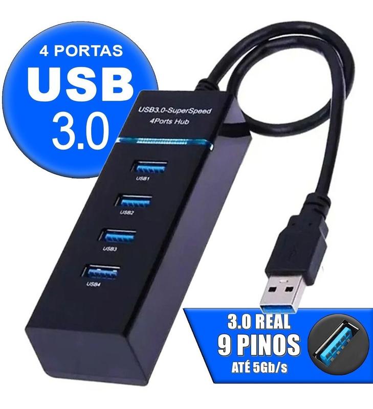 Cabo Extensor Hub 3.0 Usb 4 Portas High Speed - USB Hub - Hub - Magazine Luiza