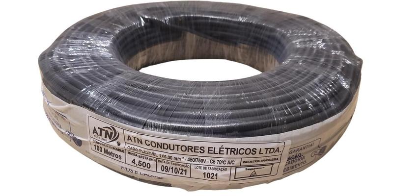 Cabo Flexível 6mm 100metros na cor desejada - ATN FIOS E CABOS - Cabo ...