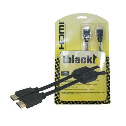 Cabo Hdmi Áudio E Vídeo 2 Metros - Tblack - Cabo de Vídeo - Magazine Luiza