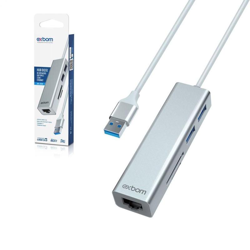 Cabo Hub Usb Para Rj45 Ethetnet Thunderbolt Usb 3.0 - Exbom - Cabo USB ...