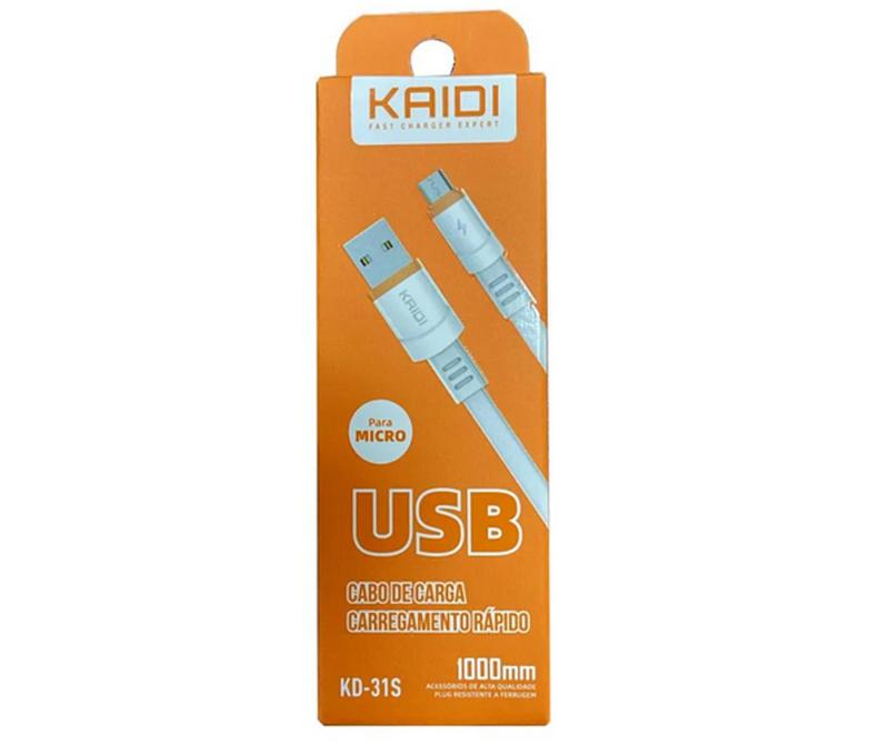 Cabo Kaid USB/Tipo C e USB/V8 1000mm Carregamento Rápido - Kaidi - Cabo ...