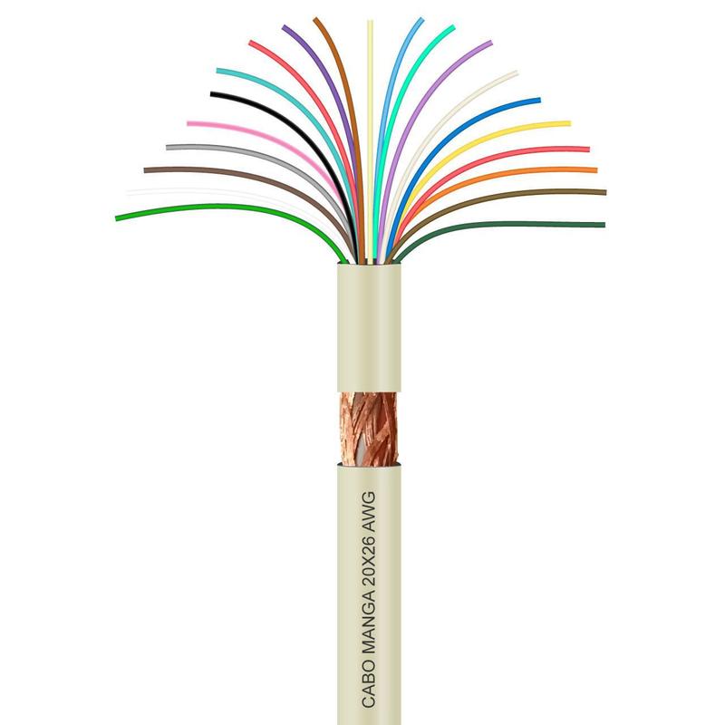 Cabo Manga 20x26 AWG - com Blindagem Bege - 1 Metro - CIRILO CABOS ...