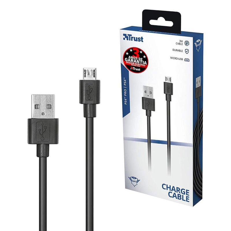 Cabo Micro-USB Trust GXT224P T2347 Para controle de PS4 3M - Outros Games - Magazine Luiza