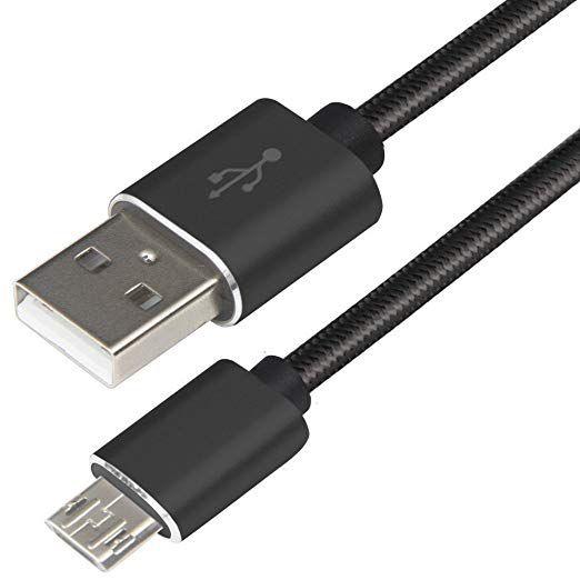 Cabo Premium micro usb de 3 m de nylon trançado reforçado preto - Easy ...