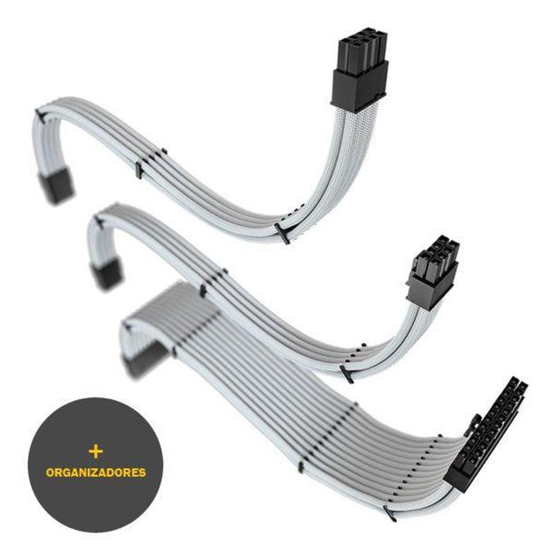 Cabo Sleeved Rise Mode Kit Com 3 Cabos Branco Rm-sl-01-fw - Riser ...