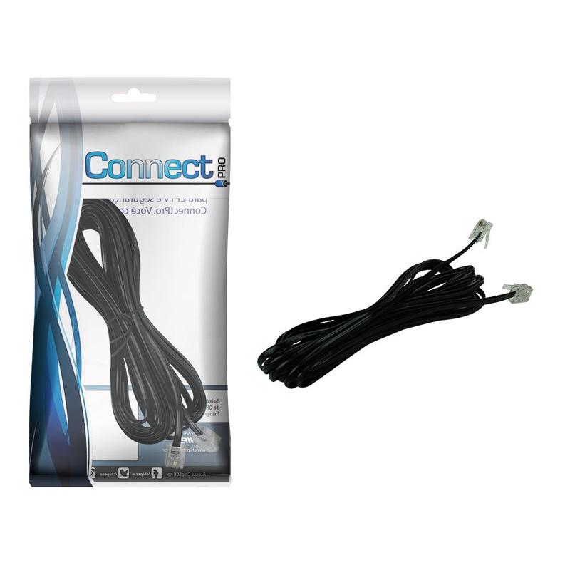 Cabo Telefone Liso 5 Metros Blindado Antirruído - Preto - CONNECT PRO ...
