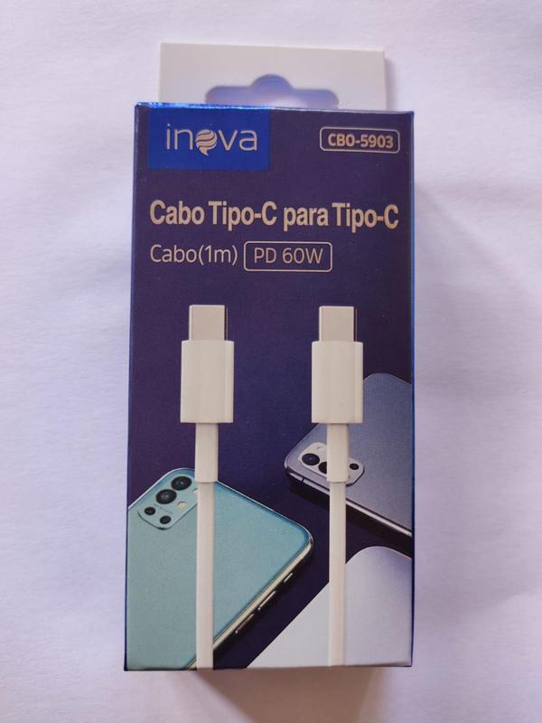 Cabo Tipo C para Tipo C 60W carga e Dados Original Inova - Cabos e ...