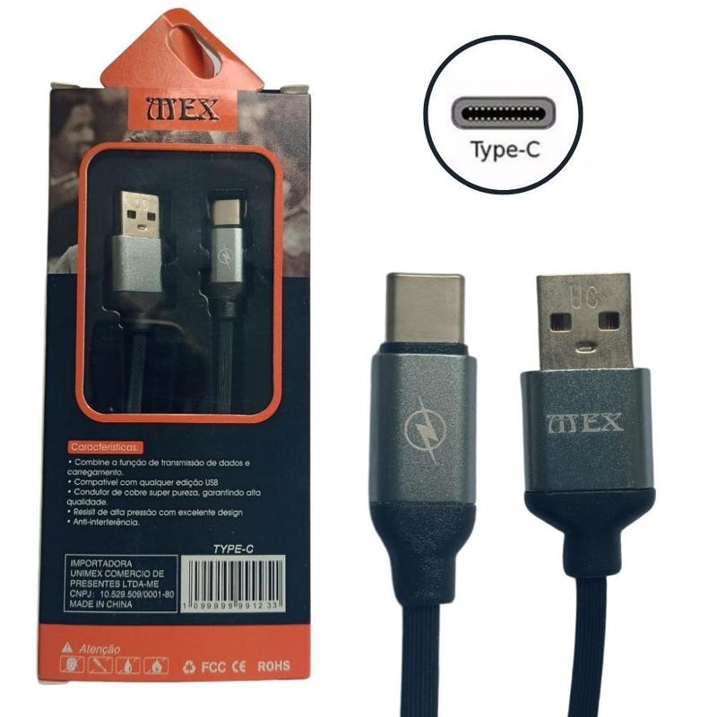 Cabo Usb 2.0 Emborrachado P/ Type-c Tipo-c Cores Diversas - Xtrad - Adaptador de Carregador ...
