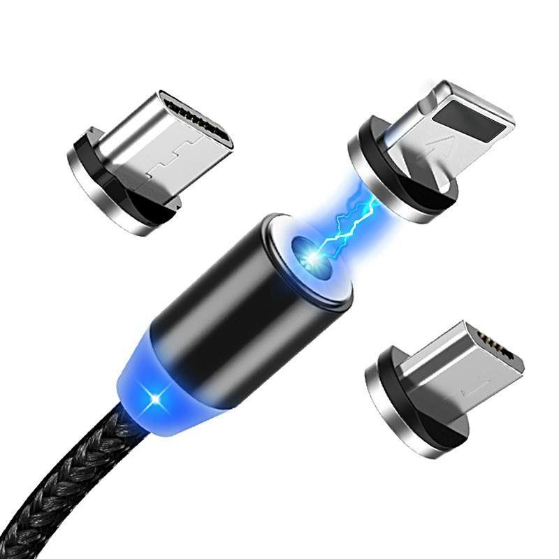 Cabo USB Magnético Universal 3 x 1 Micro USB / Tipo C / Lightning ...