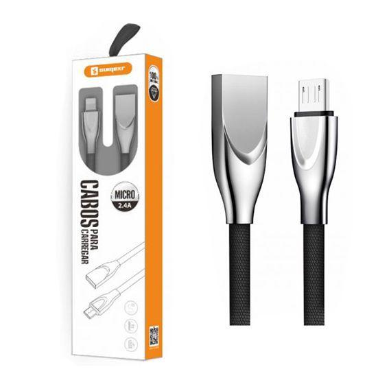 Cabo USB Metálico Original Sumexr Anti Enrrolamento 1M 2.4A V8 Para ...