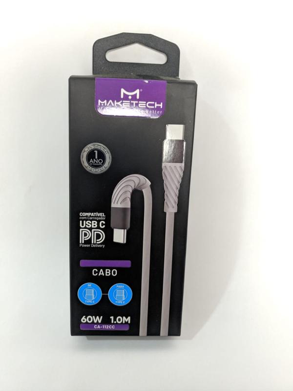Cabo Usb Tipo C para Tipo C 1m Pd 60w Ca-112cc Maketech - Cabos e Adaptadores - Magazine Luiza