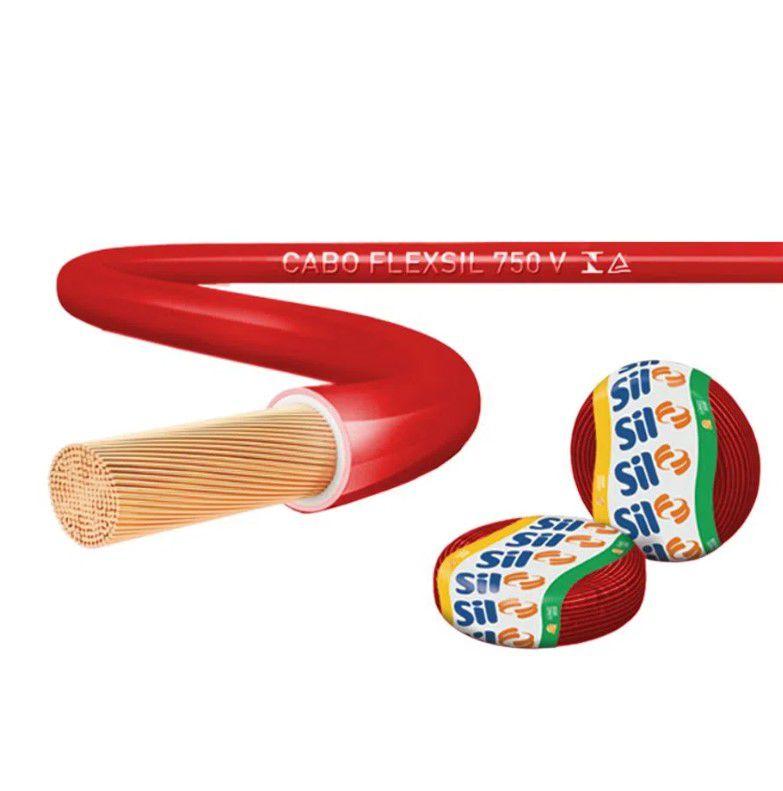 Cabo Vermelho de Energia em PVC/Cobre Flex Sil Fase Rolo 6mm com 100m ...
