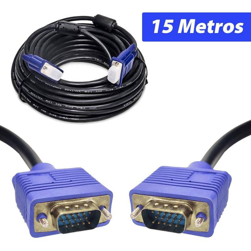 Cabo Vga Monitor Pc Projetor Notebook 15 Metros com Filtro 1080p - IT ...