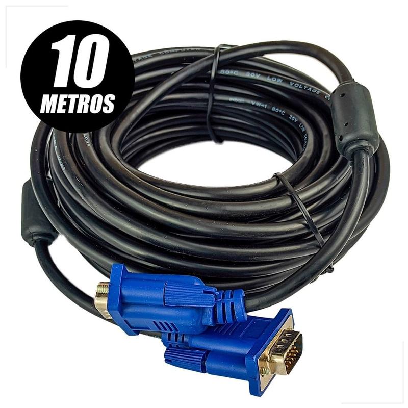Cabo Vga Para Monitor Tv Pc Notebook Dvr Projetor Macho x Macho 10 ...