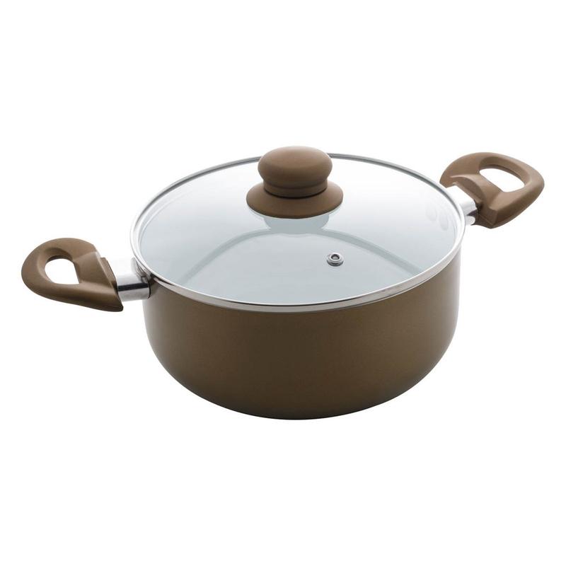 Caçarola De Alumínio 33cm Lyor Cabo De Silicone E Tampa De Vidro ...