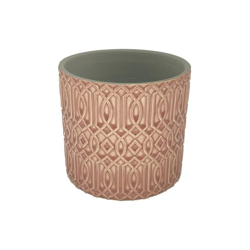 Cachepot Cerâmica Rosa Trabalhado - GS - Cachepot - Magazine Luiza