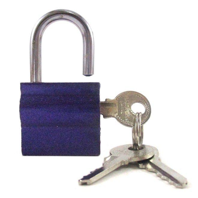 Cadeado 30mm Roxo Kit com 3 Peças 9 Chaves Simples Shenling Padloc ...