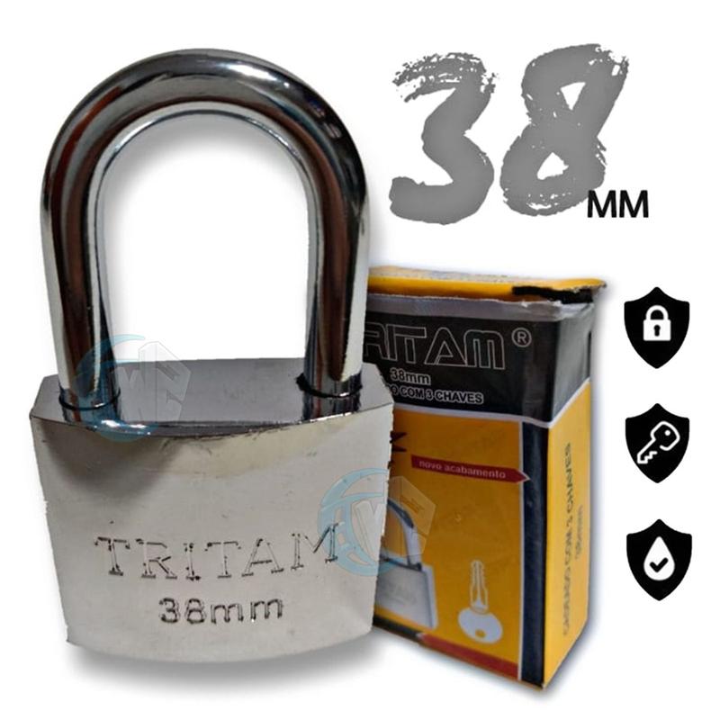 Cadeado 38mm Tritam Chave Tetra Portão Armario Corrente - Cadeados ...