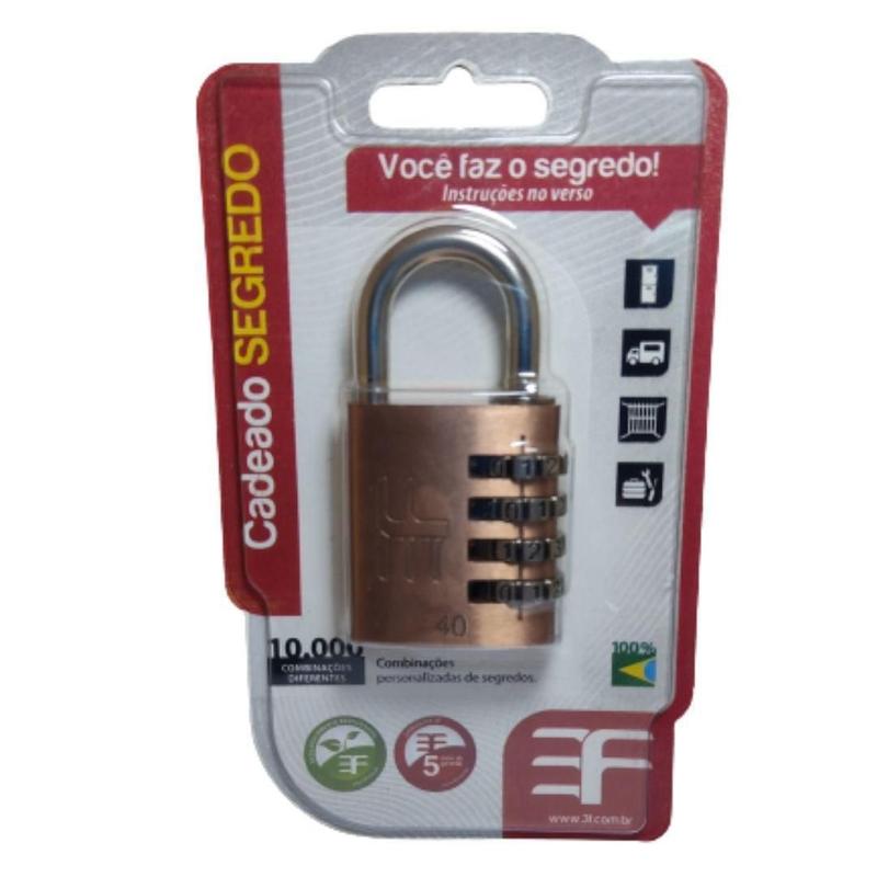 Cadeado De Segredo 3F 40Mm Rosê - Cadeados - Magazine Luiza
