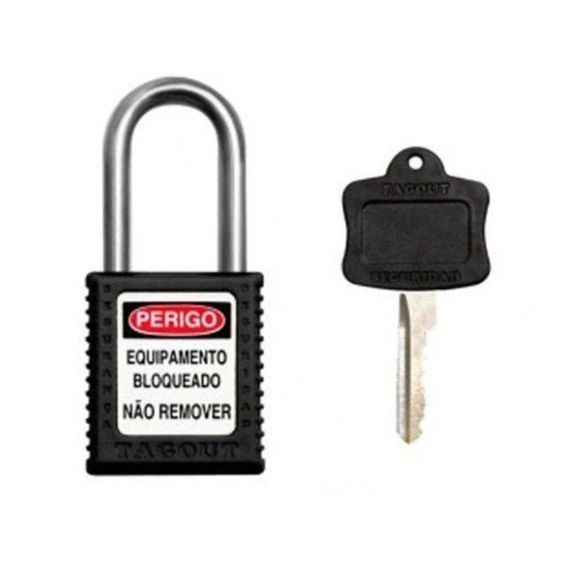 Cadeado LOTO de Bloqueio 38mm Haste Cromada Tagout - Preto - Cadeados ...