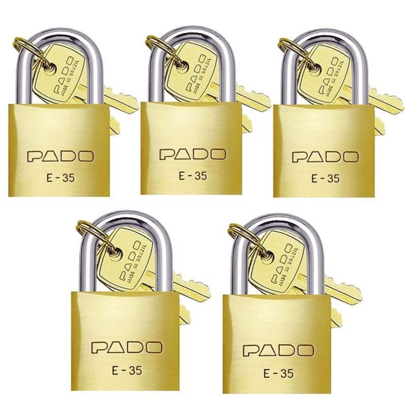 Cadeado Pado 35mm Caixa 5 Peças Mesmo Segredo - Cadeados - Magazine Luiza