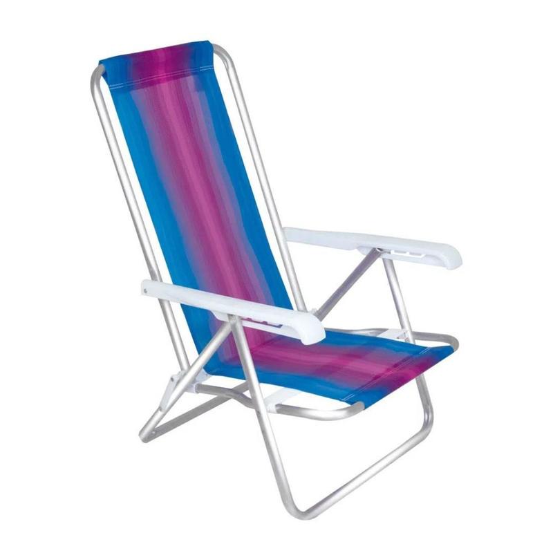 Cadeira De Sol Praia Piscina Camping Dobrável Colorida Leve - MOR ...