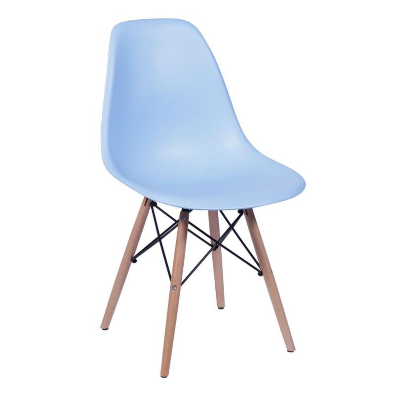 Cadeira Eames Eiffel Base Madeira - Azul - Abra Casa - Móveis de ...