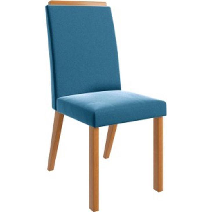 Cadeira Estofada Zamarchi 21, Canela Tecido Suede Azul - Cadeiras para ...