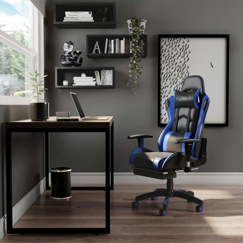 Cadeira Gamer A Eight Preta e Azul - Mobly - Cadeira Gamer - Magazine Luiza