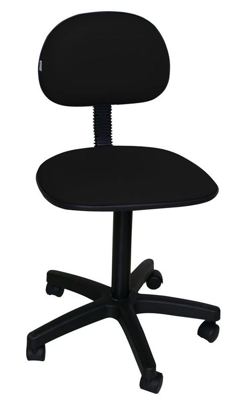 Cadeira Secretária Pistão Fixo Giratória Preta Até 90kg - Abeflex ...